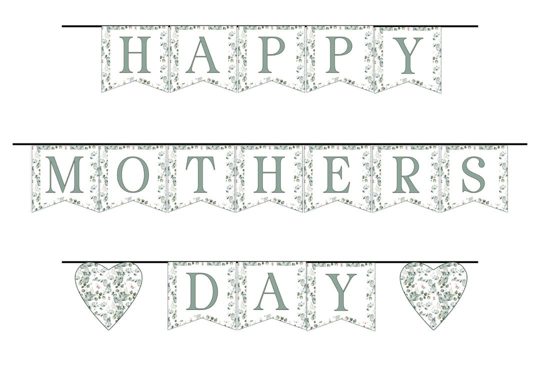 Mother's Day Printable Banner, DIY Printable Mothers Day Gift for Mum ...
