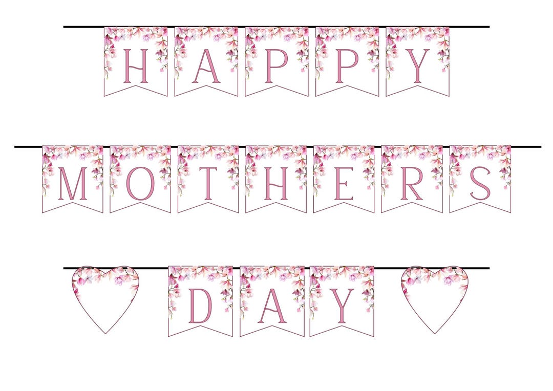 Mother's Day Printable Banner, DIY Printable Mothers Day Gift for Mum ...