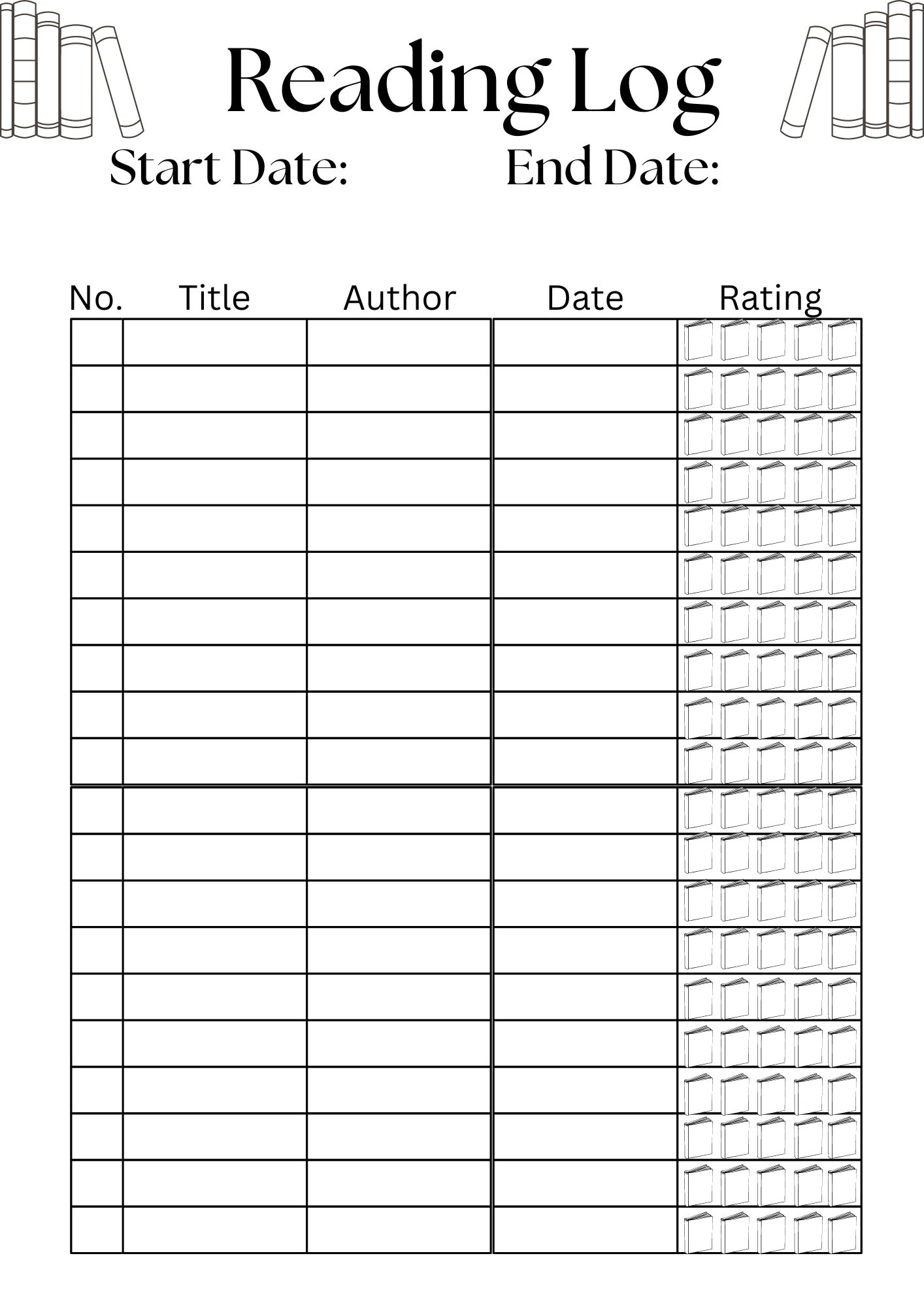 Minimalist Printable Reading Tracker and Book Challenge, Reading ...