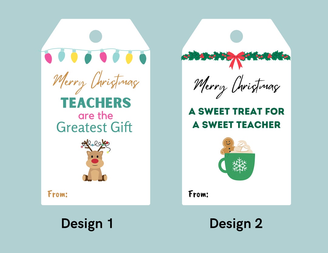 Christmas Gift Teacher Tags - Etsy
