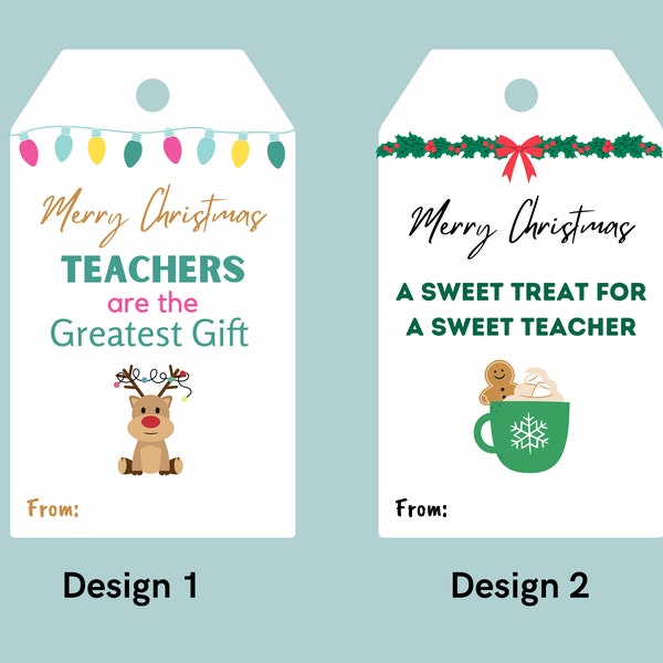 Teacher Christmas Tags - Etsy
