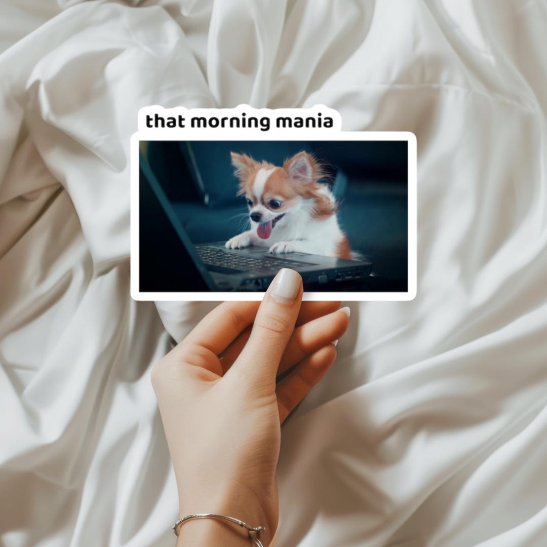 Chihuahua Stickers, Funny Manic Dog Sticker, Kiss-cut Stickers for ...