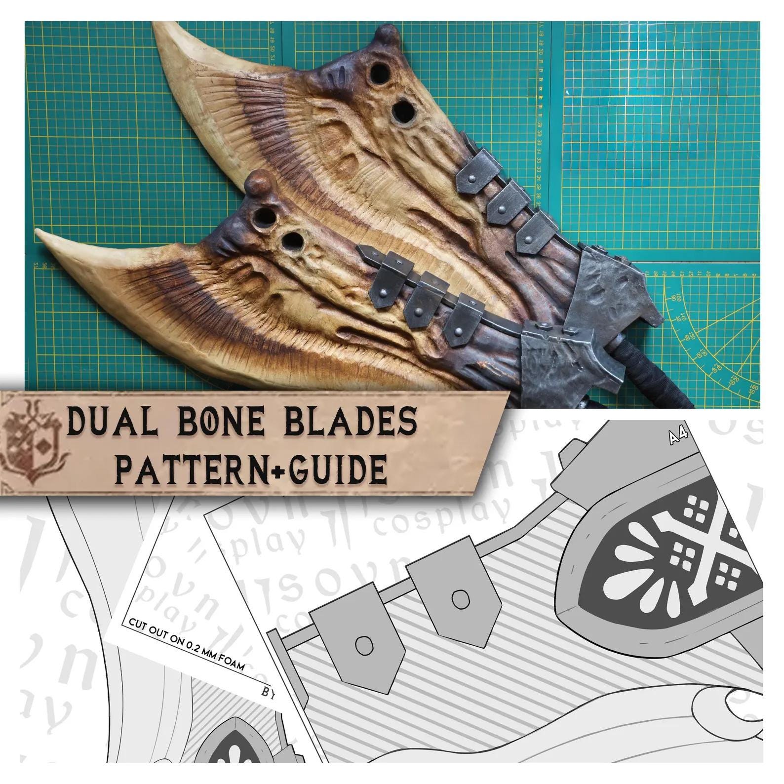 Monster Hunter Dual Blades PATTERN + GUIDE Cosplay Prop - Etsy
