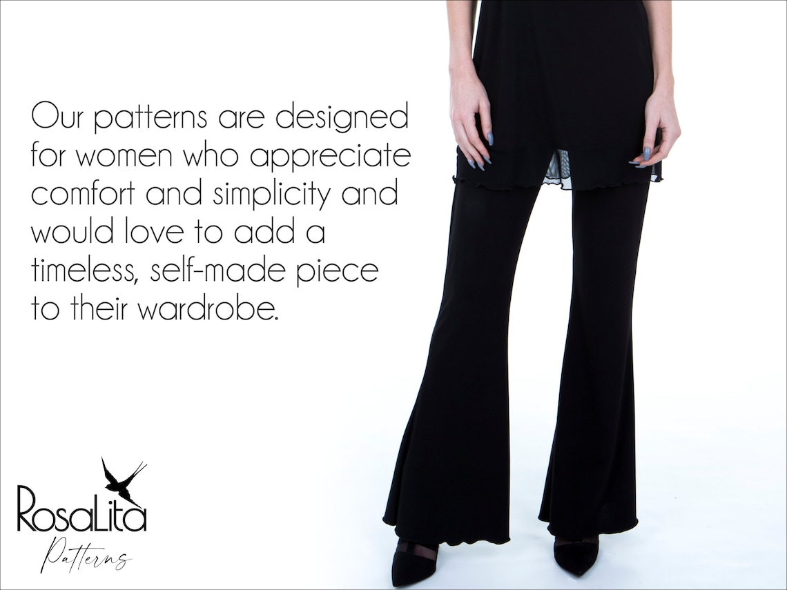 Lita Flare Pants Digital PDF Sewing Pattern With Tutorial XS-XXXL Easy ...