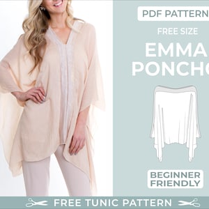 Poncho Sewing Pattern | FREE SIZE | Easy Beginner-friendly Sewing ...