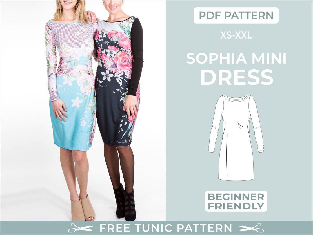 Mini Dress Sewing Pattern |XS-XXL| Easy Beginner-friendly Sewing ...