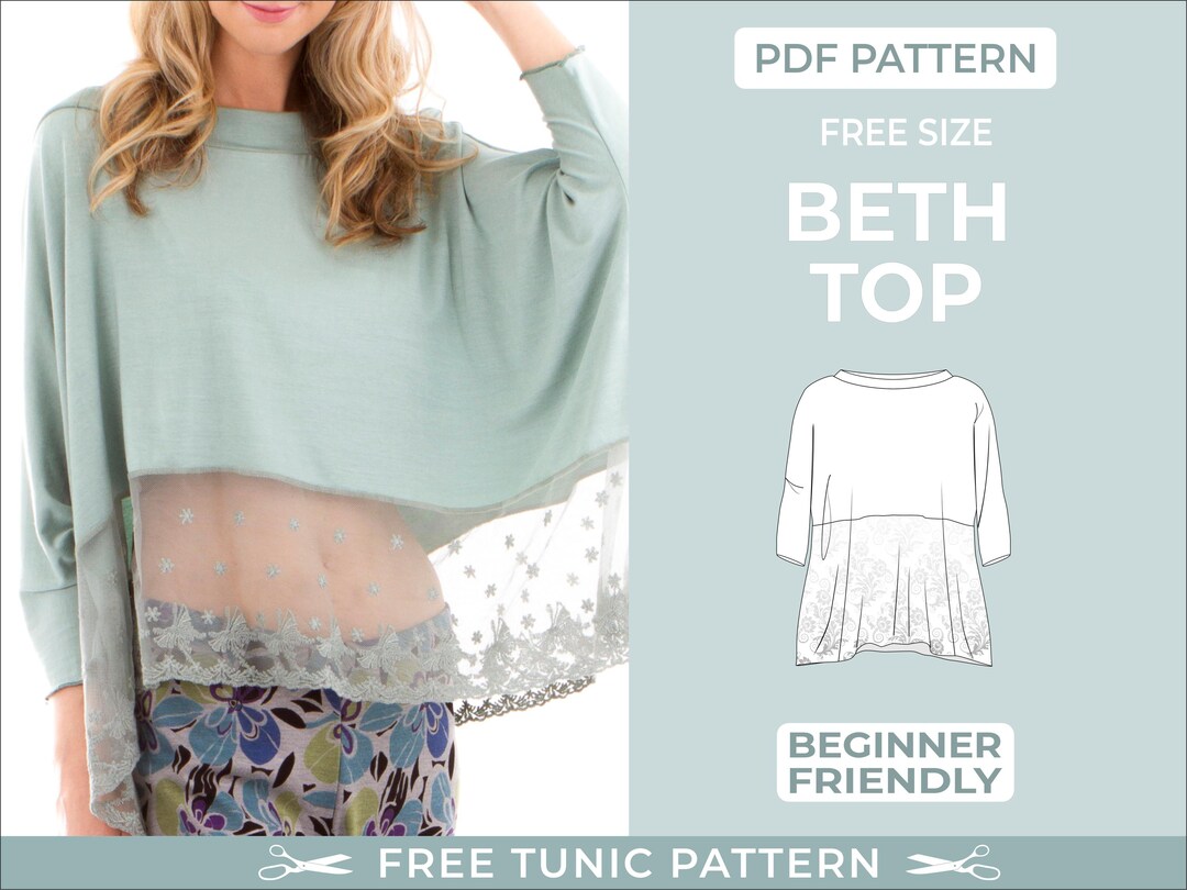 Loose Top Sewing Pattern With Tutorial | FREE SIZE | Easy Beginner ...