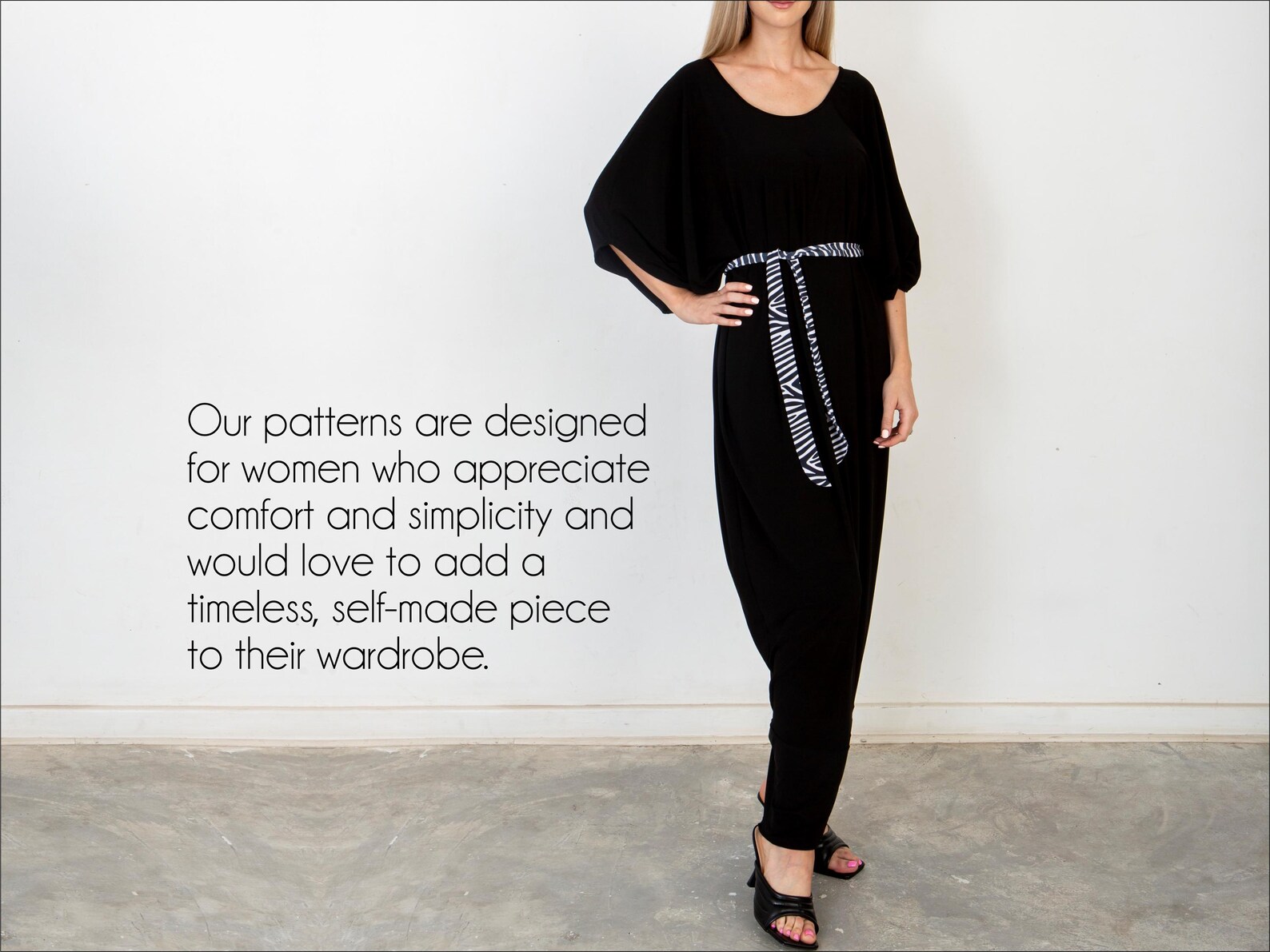 Drape Maxi Dress Sewing Pattern. Curved Silhouette With Side Drapes ...