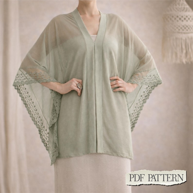 Poncho Sewing Pattern PDF | Convertible Quarter Turn Poncho | V Neck ...