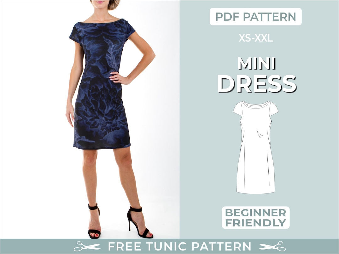 DIY Mini Dress Sewing Pattern | Xs-xxl | Easy Beginner-friendly Sewing ...