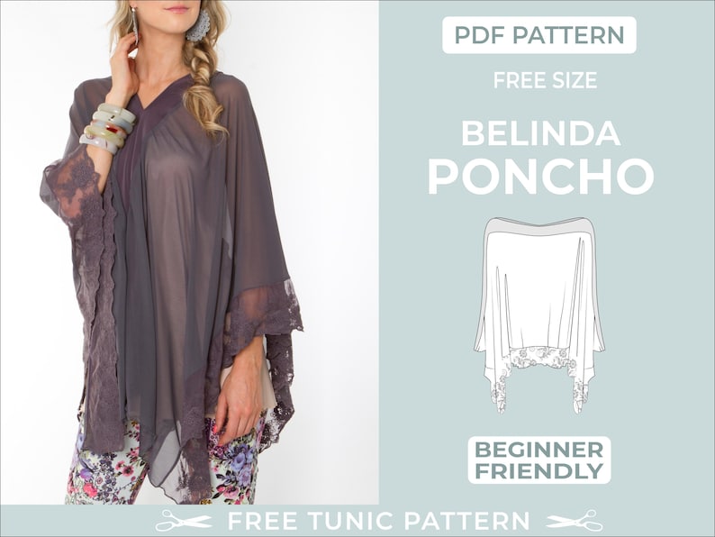 Poncho Sewing Pattern | FREE SIZE | Easy Beginner-friendly Sewing ...