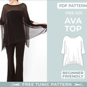 Loose Top Sewing Pattern With Tutorial | FREE SIZE | Easy Beginner ...