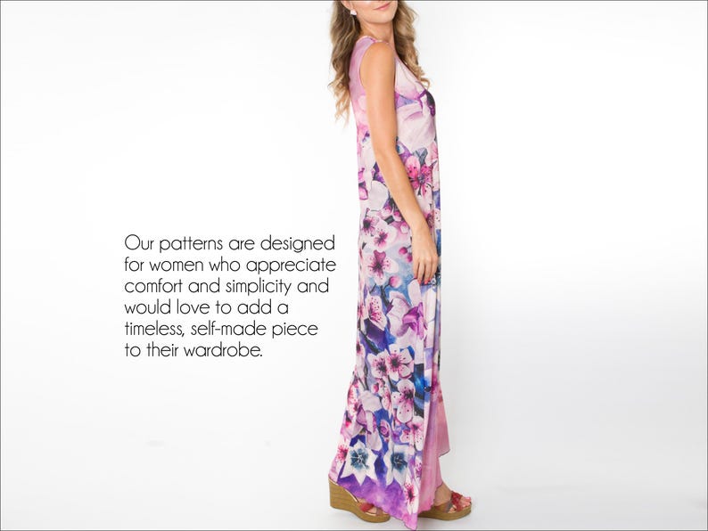 Sleeveless Maxi Dress Sewing Pattern |XS-XXXL| Easy Beginner Sewing ...
