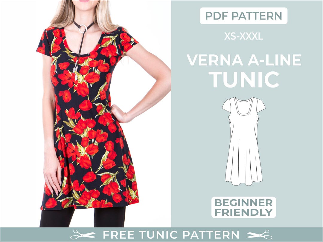 A-line Tunic Sewing Pattern. Digital PDF Sewing Pattern With Tutorial ...