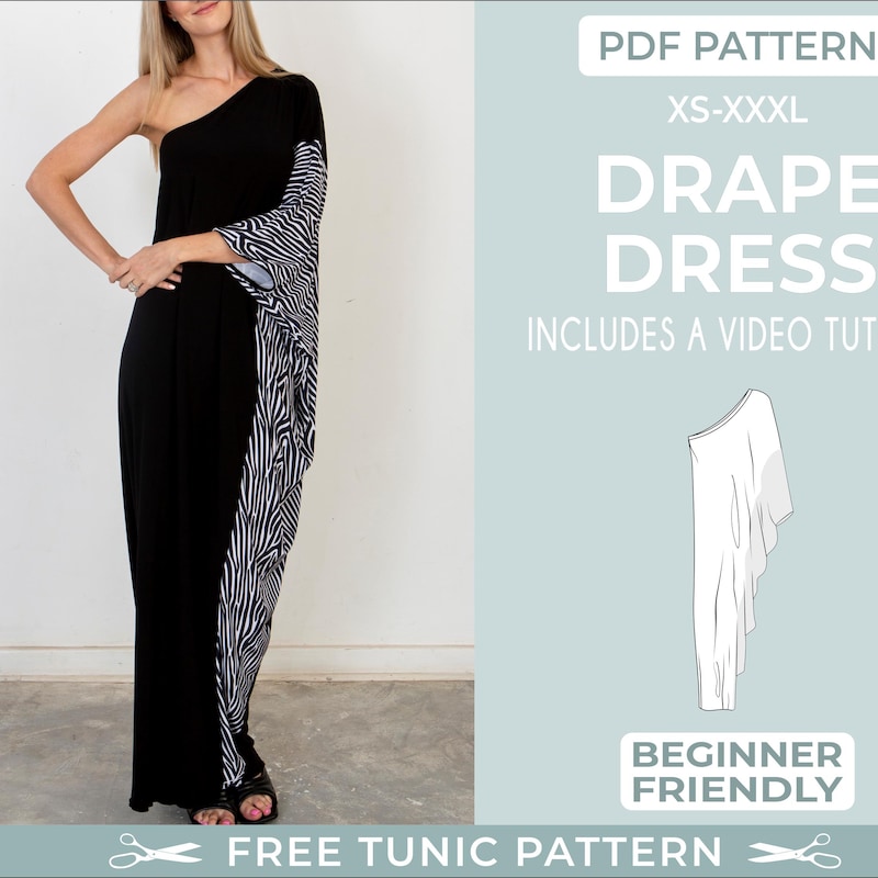 Draped Dress Pattern - Etsy