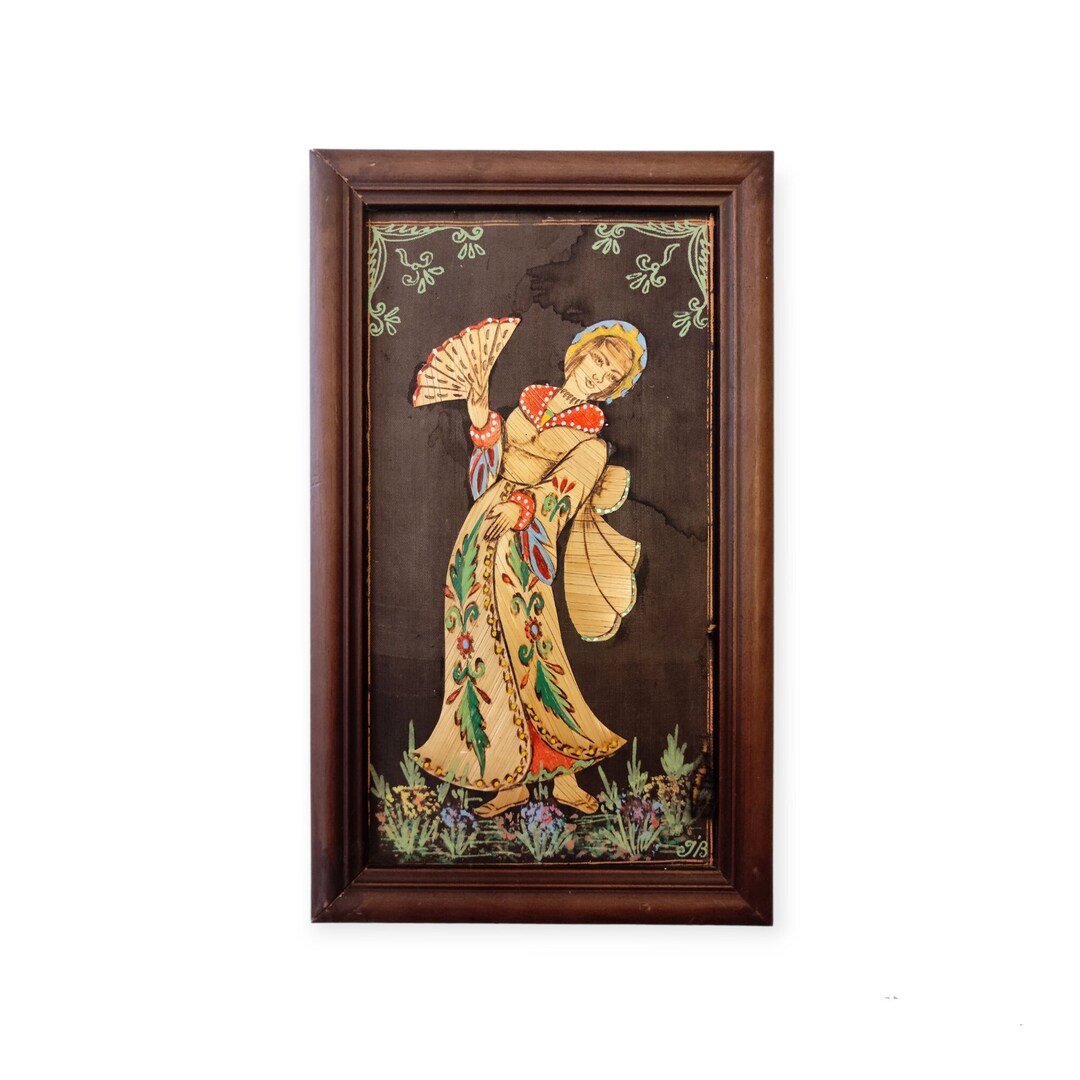 Antique Painting. Reed Painting. Woman Portrait - Etsy