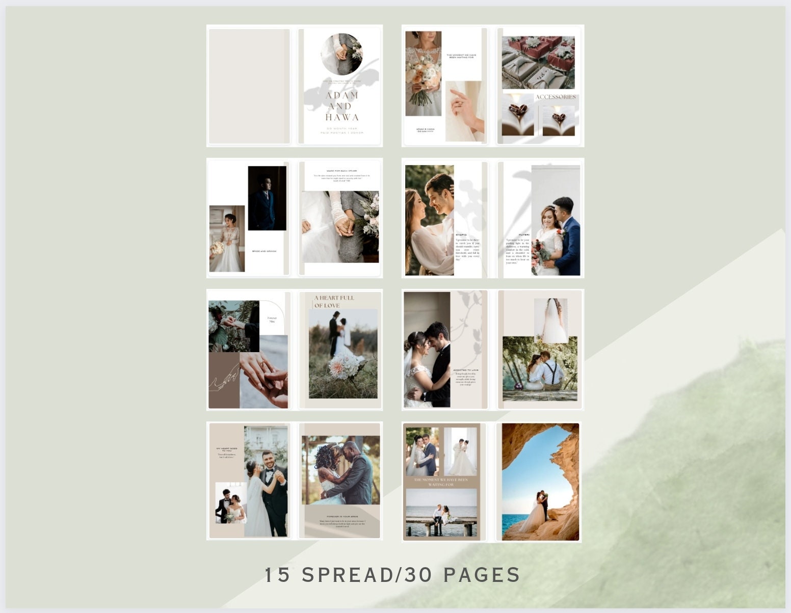 Canva Wedding Album Template Magazine Theme - Etsy
