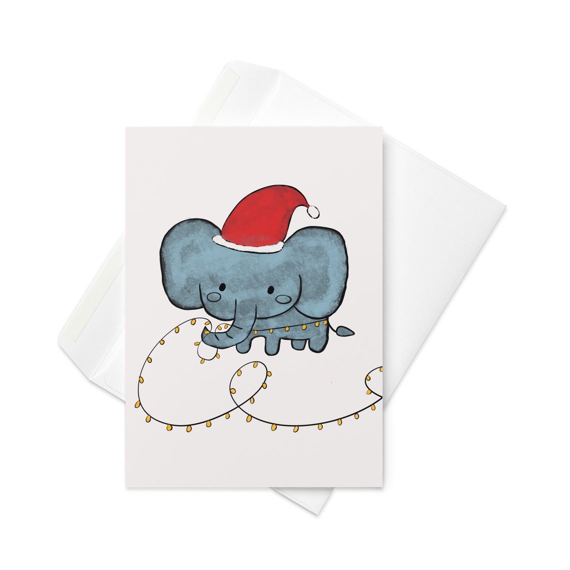 Elephant Christmas Card Happy Holidays Card - Etsy
