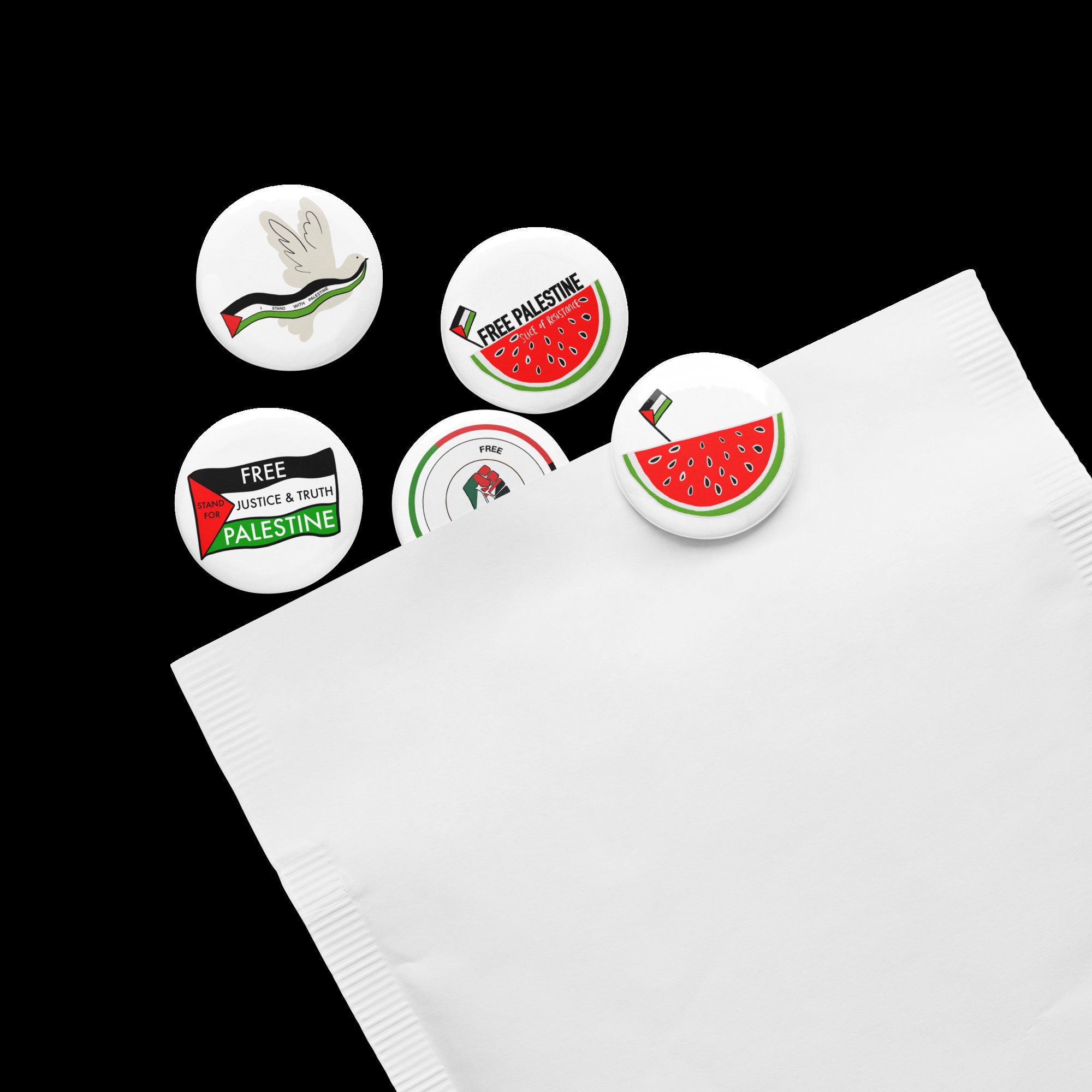 Palestine Pin Buttons Set of 5 Free Palestine - Etsy