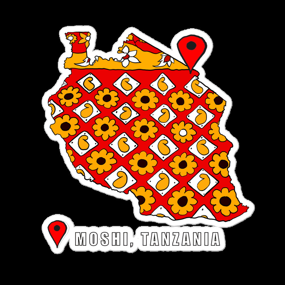 Moshi Tanzania Map Kanga Swahili Sticker - Etsy