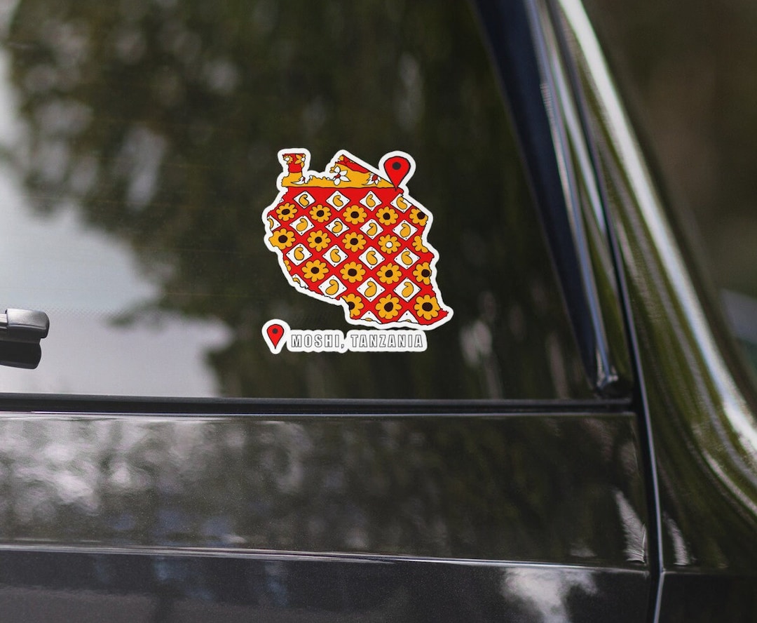 Moshi Tanzania Map Kanga Swahili Sticker - Etsy
