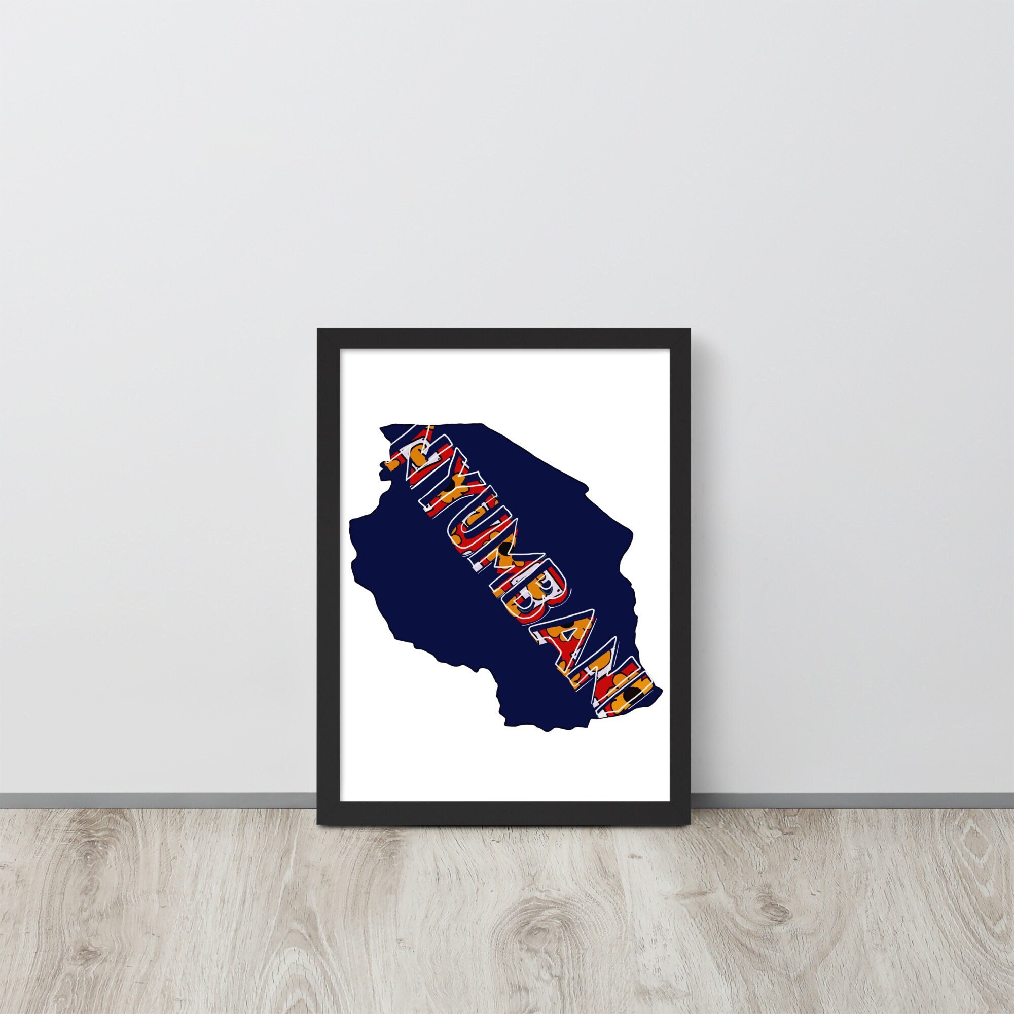 Framed Tanzania Map Nyumbani Art Print Poster - Etsy