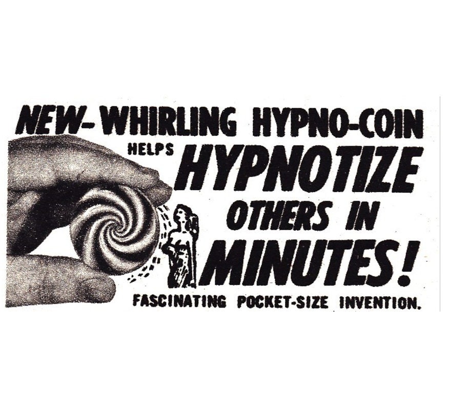 RARE HYPNO-COIN Vintage 1960s Psychedelic Lenticular Trippy Vari-vue ...