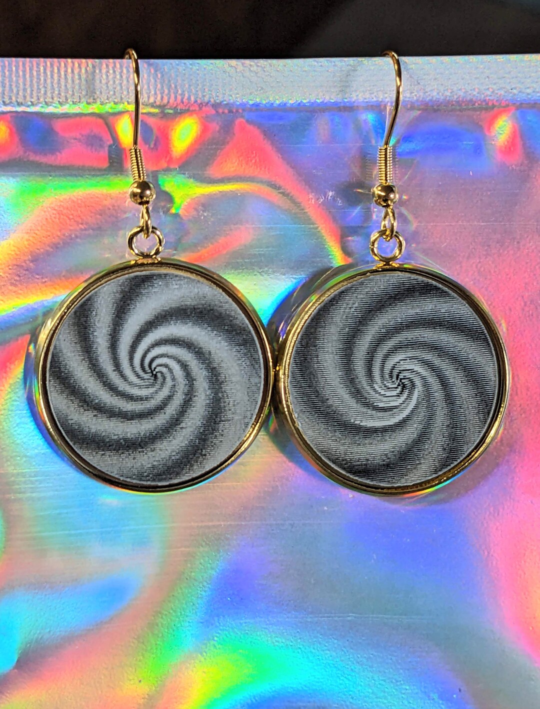 RESERVED for Tim HYPNO-COIN Vintage 1960s Vari-vue Flicker Earrings ...