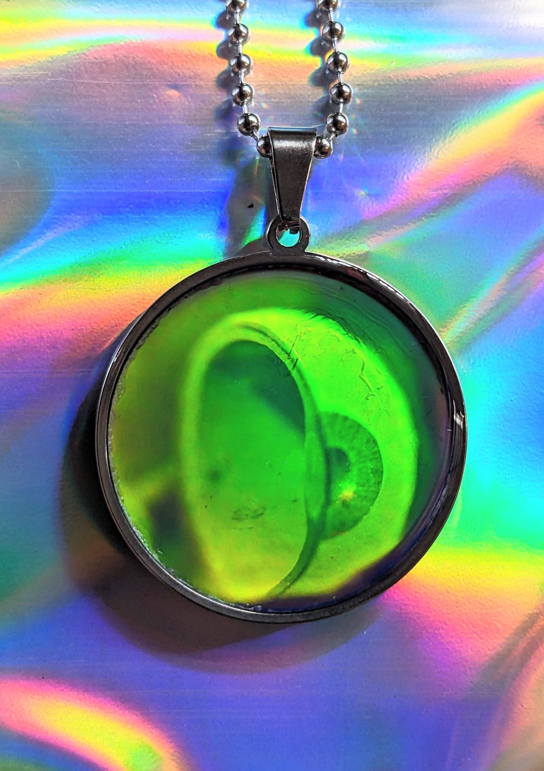 Vintage 1990s Anatomical Eye Psychedelic Hologram Pendant Necklace ...