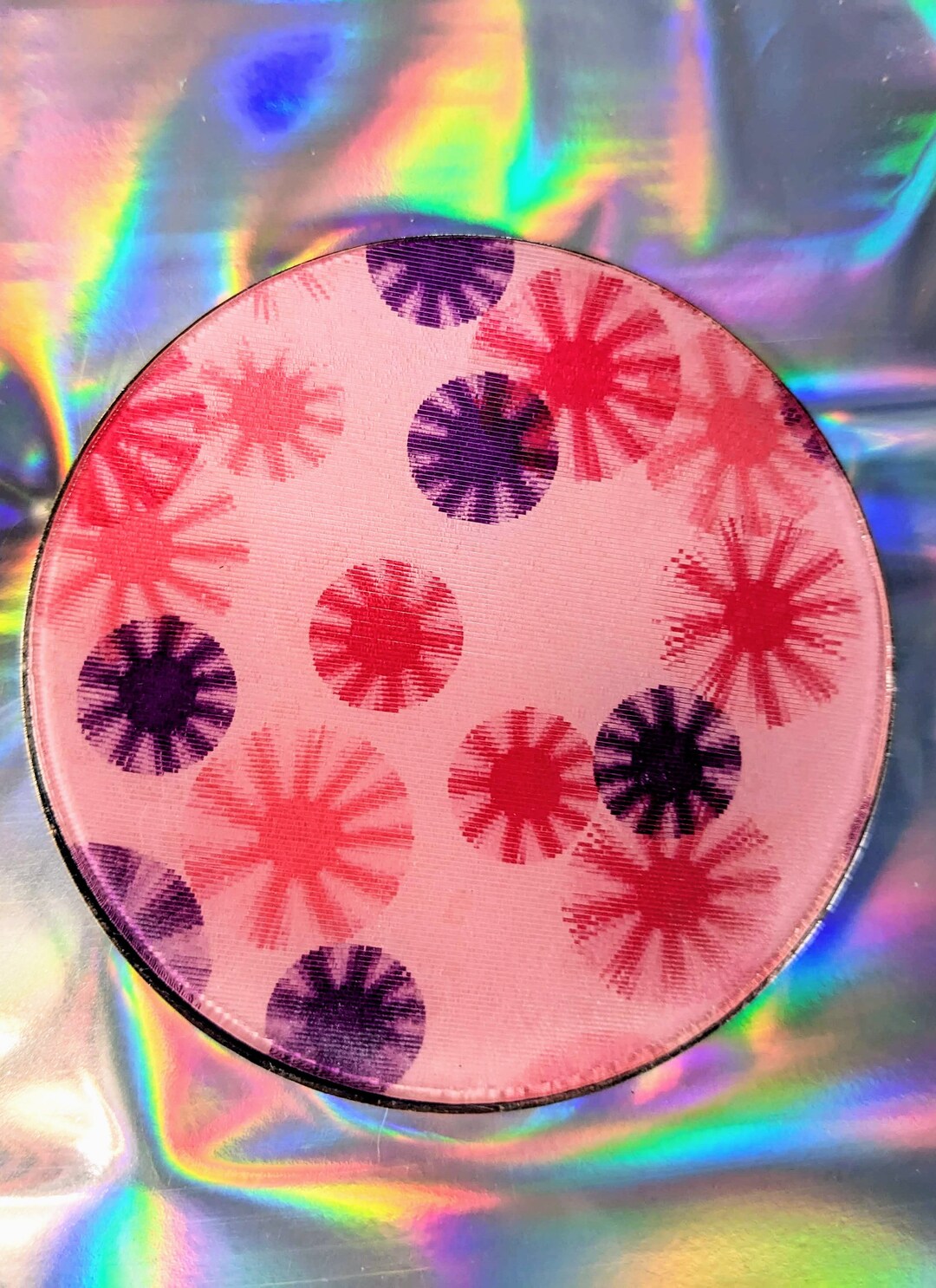 Trippy Psychedelic Vintage 1960s Pink Gears Lenticular Flicker Vari-vue ...