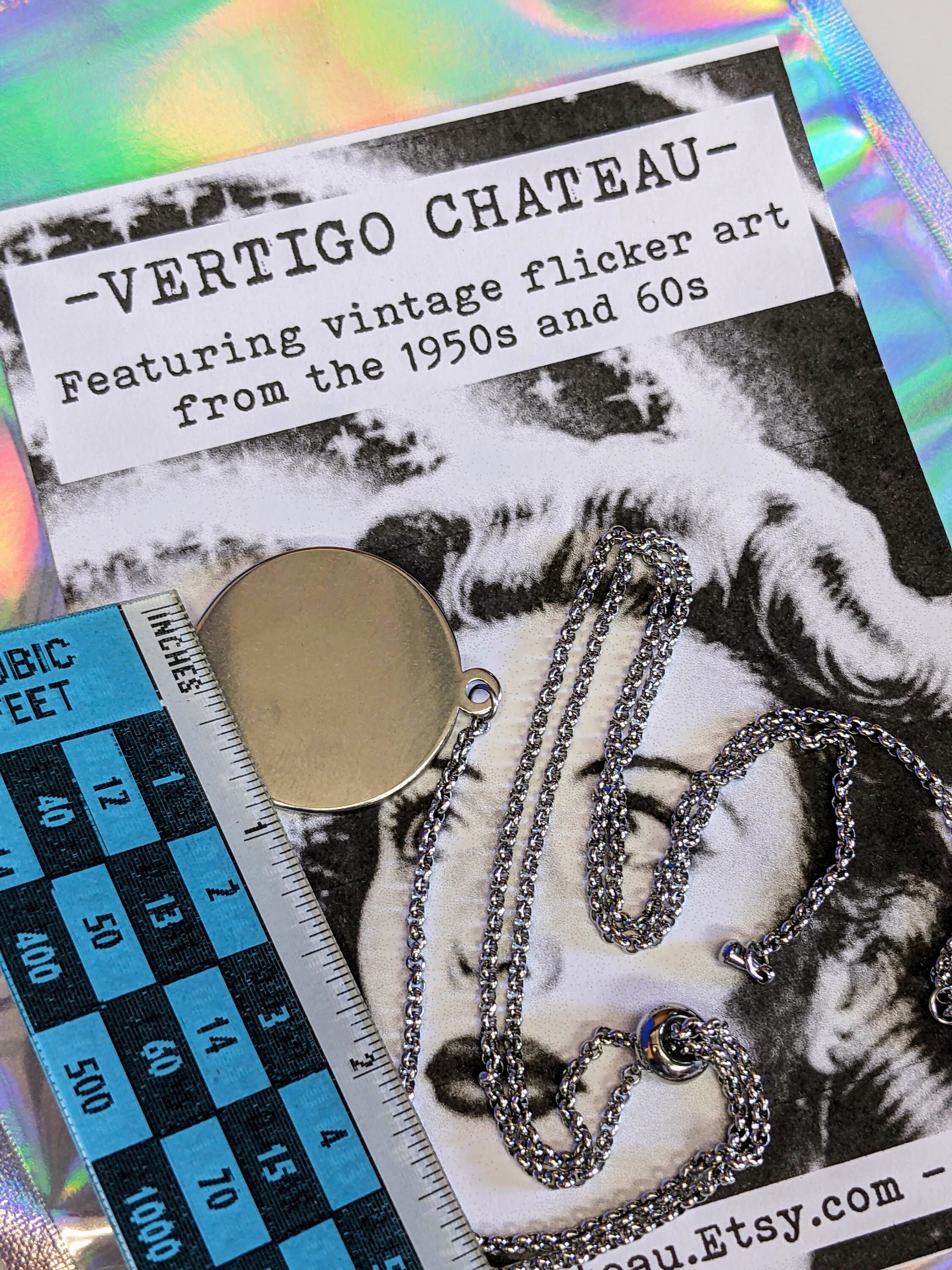 RARE Purple HYPNO-COIN Vintage 1960s Psychedelic Lenticular Trippy Vari ...