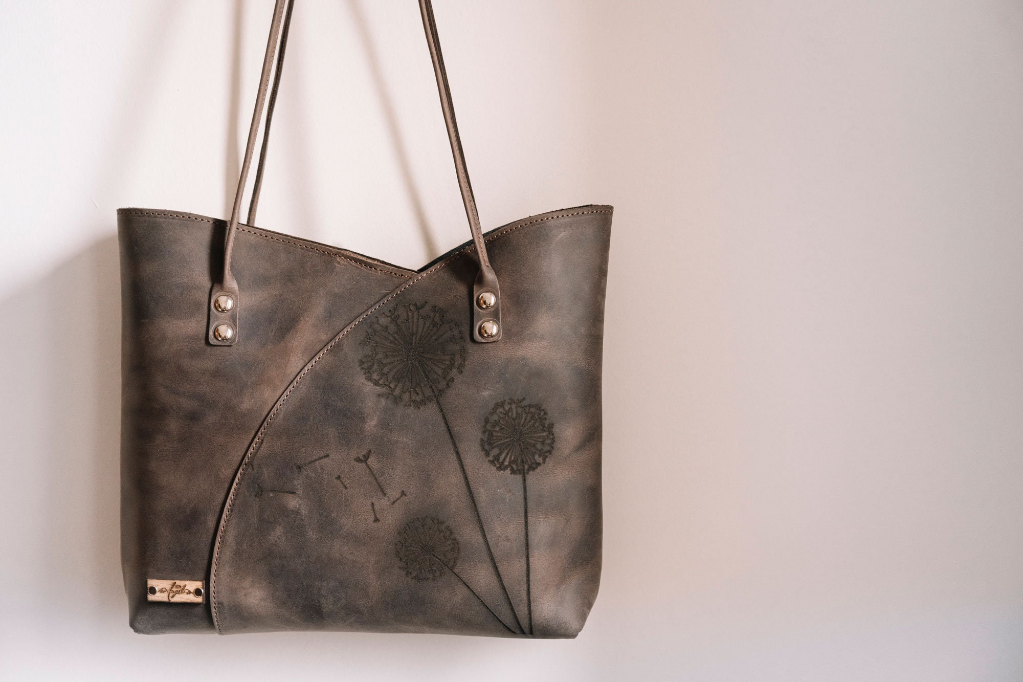 Personalised Leather Tote Bag / Women's Full Grain Leather Bag ...