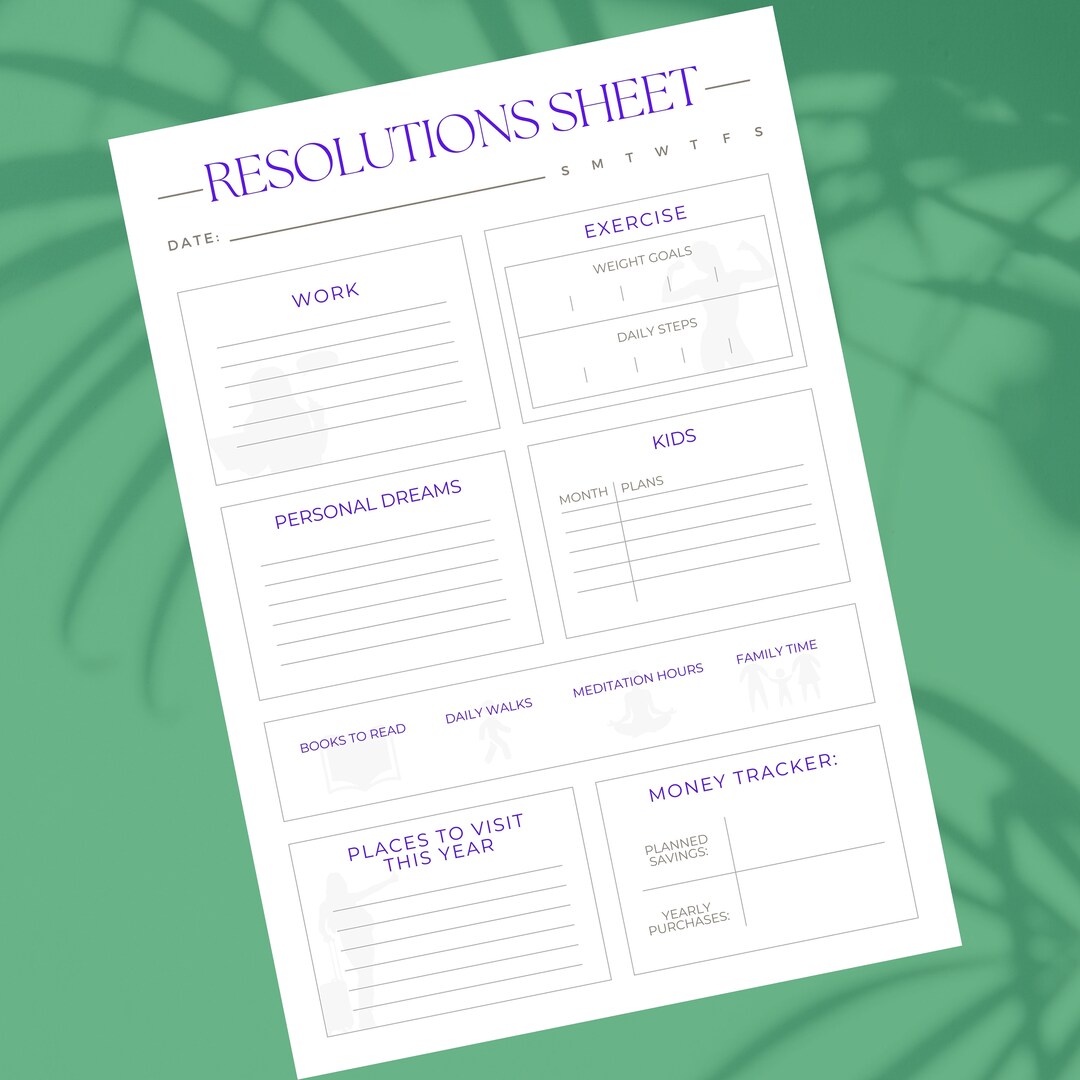 Resolution Printable, New Year Resolutions, Goals 2023, Printable 2023 ...
