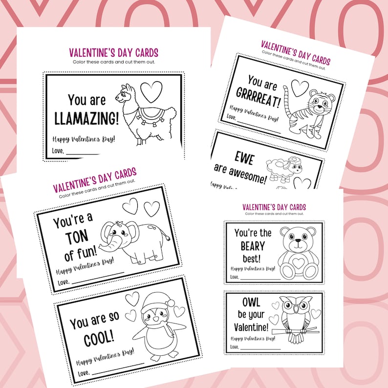 Tarjetas para colorear imprimibles de San Valentín DESCARGA - Etsy México