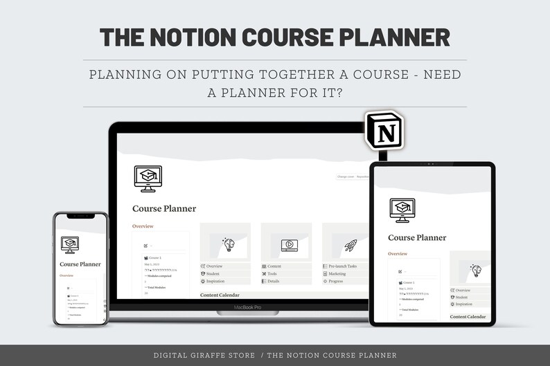 Notion Course Planner, Study Organizer, Student Planner, Digital ...
