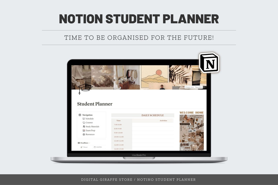 Student Notion Planner Dashboard, Digital Study Tracker, Academic ...