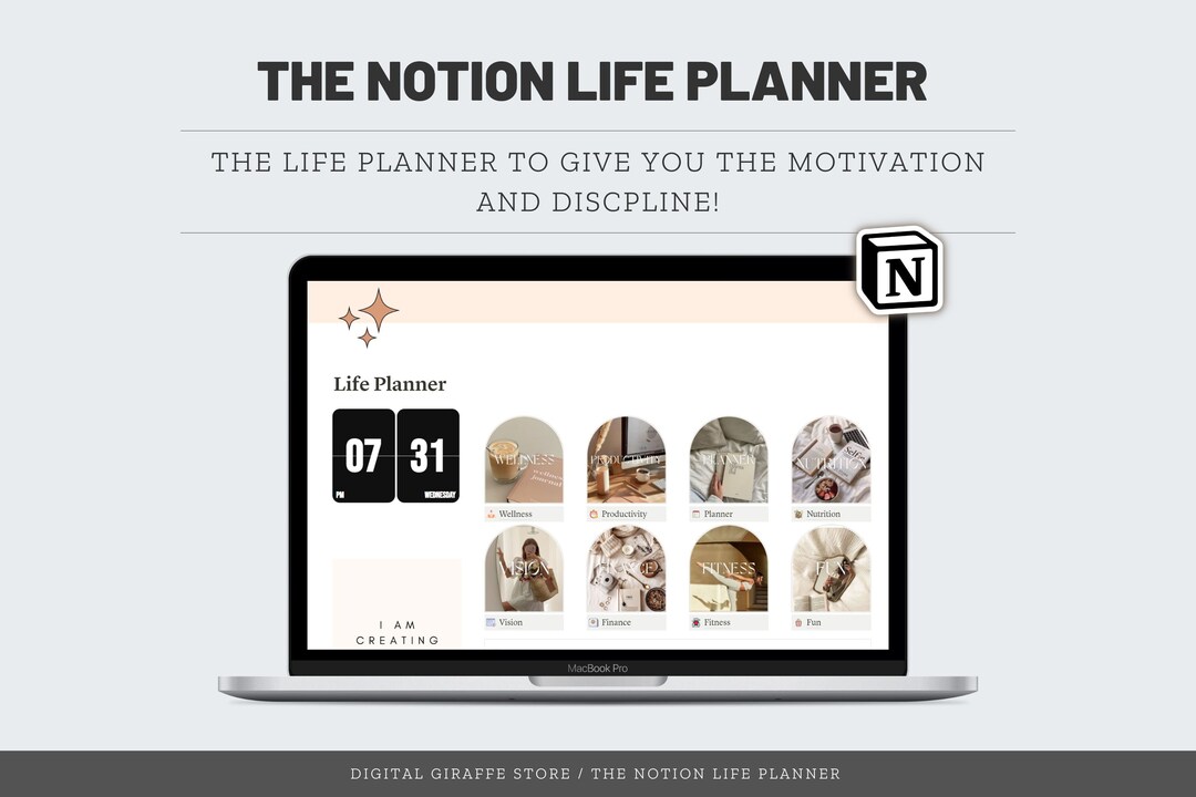 Customisable Notion Life Planner, Digital Daily Planner, Habit Tracker ...