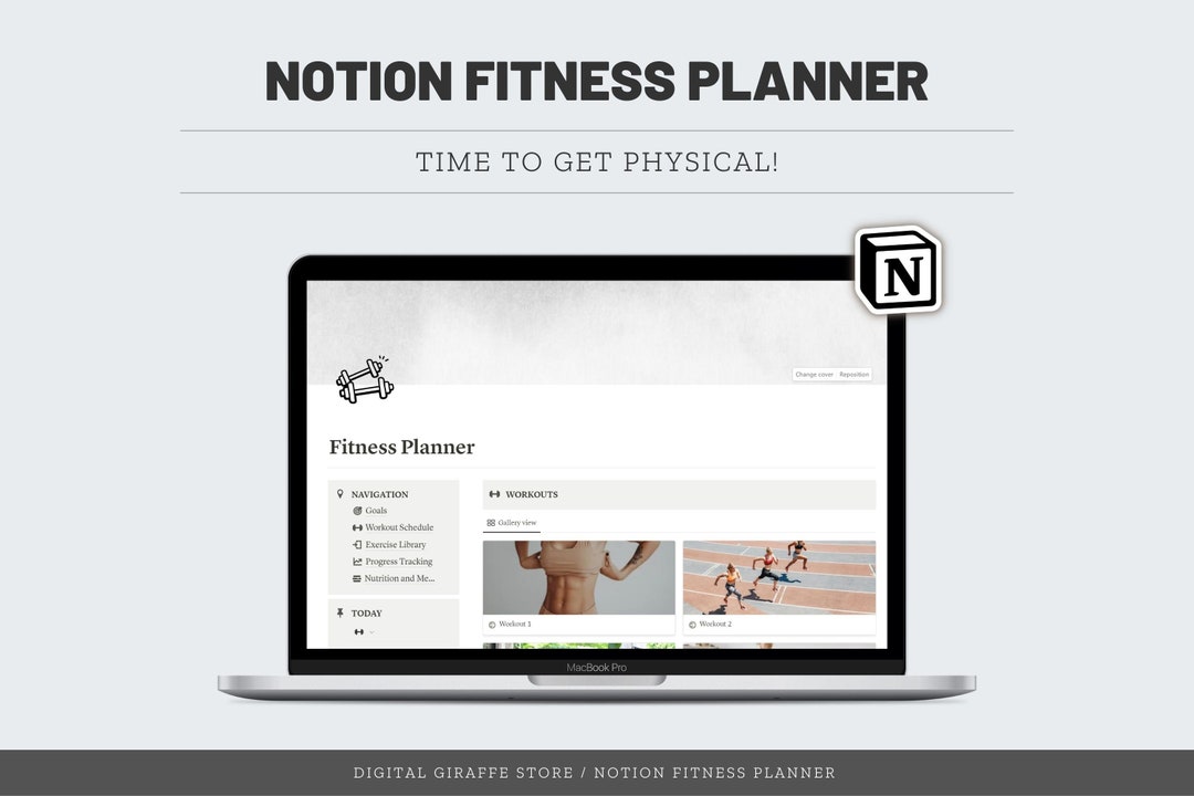 Printable Notion Fitness Planner, Gym Routine Tracker, Fitness Journal ...