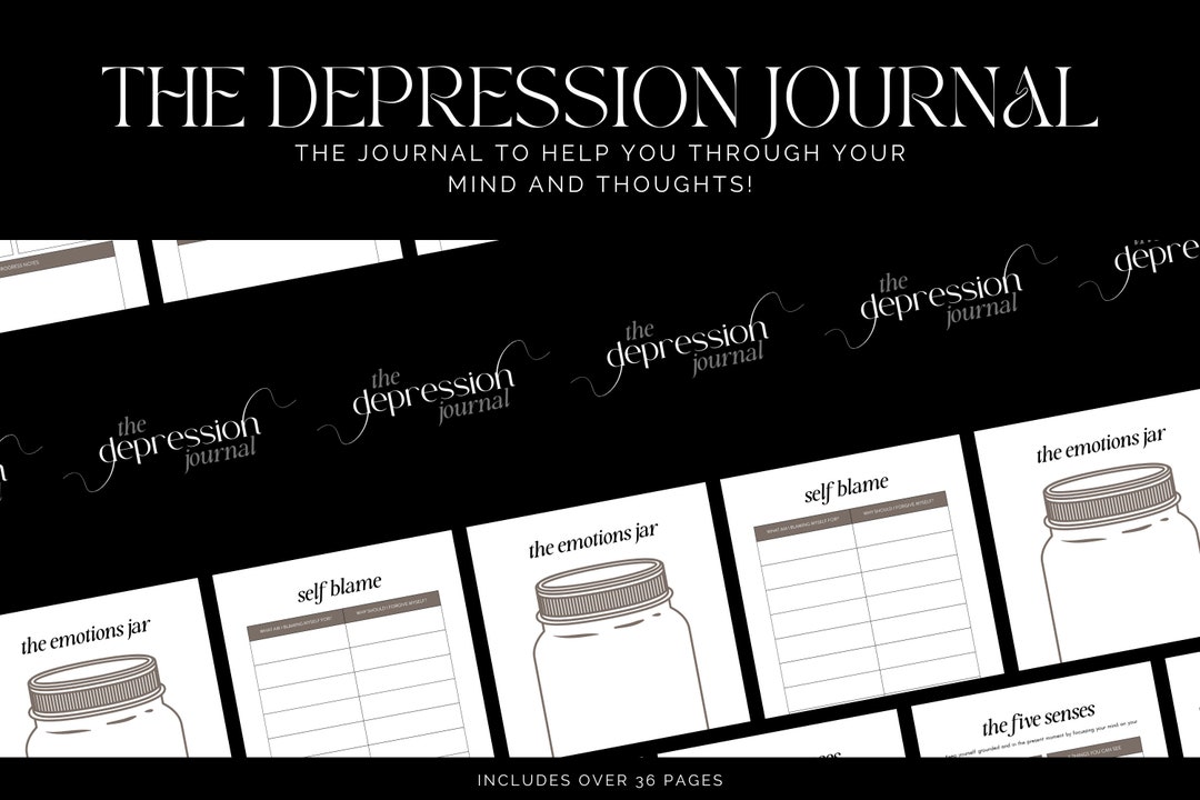Depression Mental Health Journal Mood Tracker Therapy Worksheet CBT ...