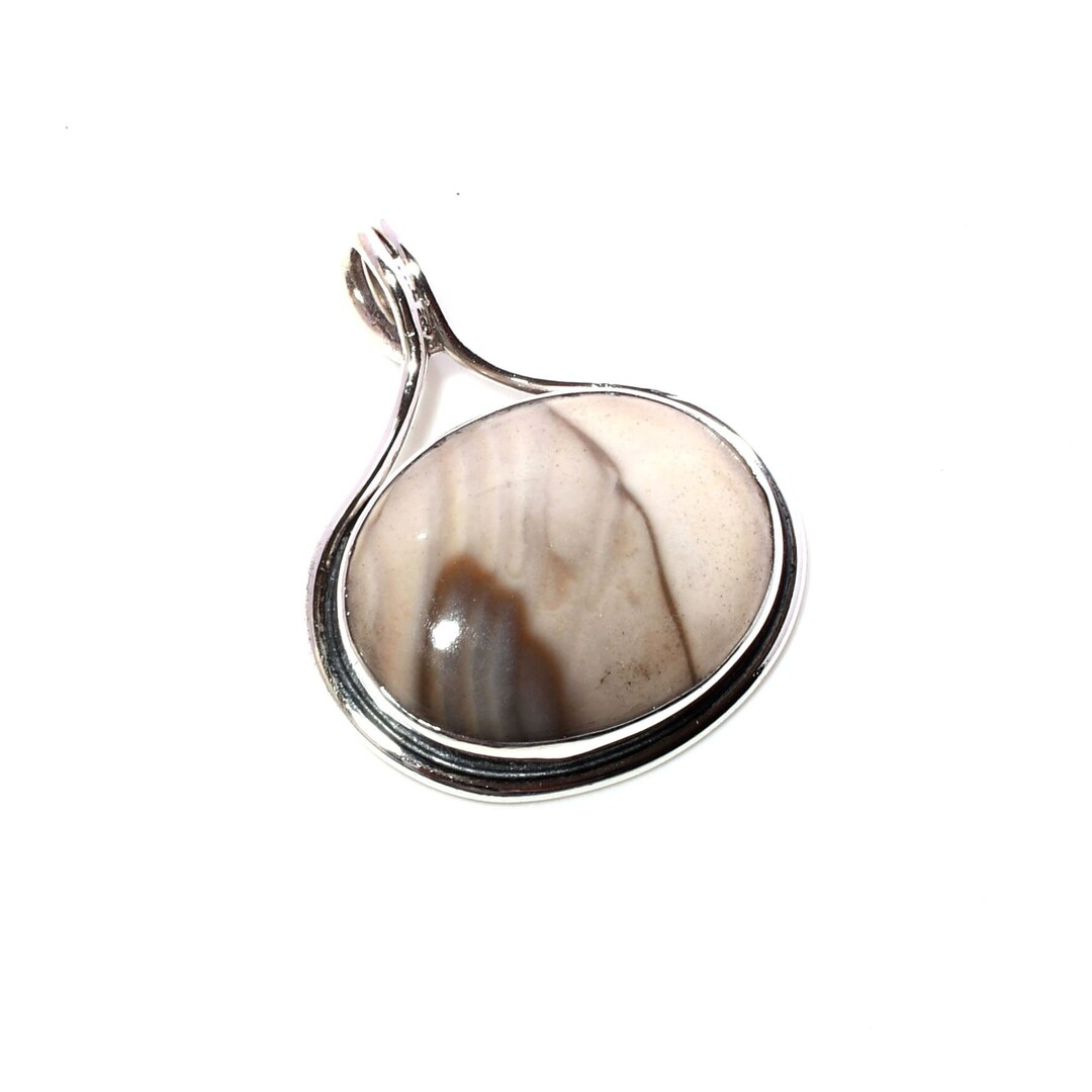 Flint Stone Stunning Statement Pendant in Solid Sterling Silver , Flint ...