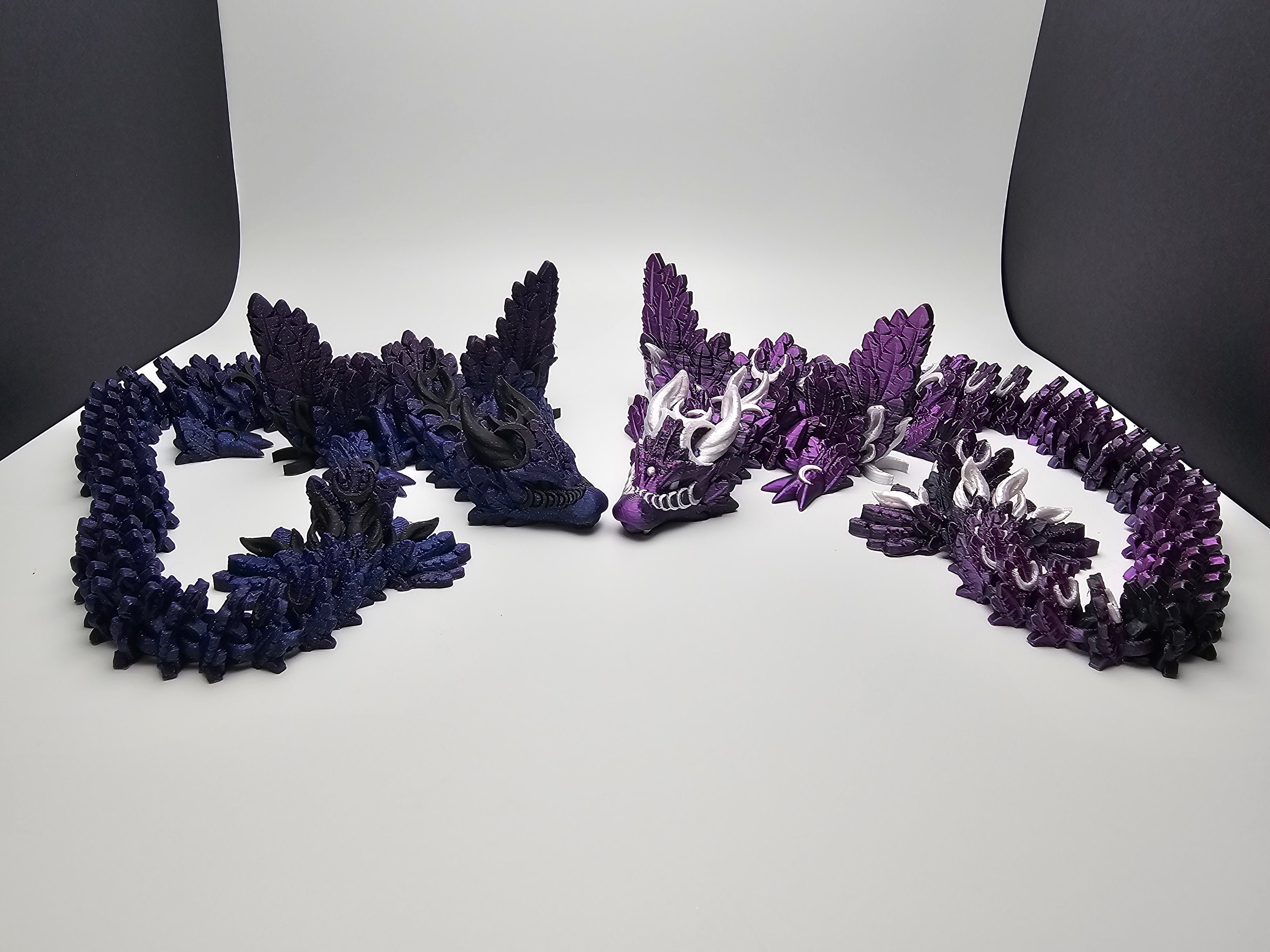 Winged Lunar Style Dragon Custom Color Gradients, Dragon Decoration 3D ...