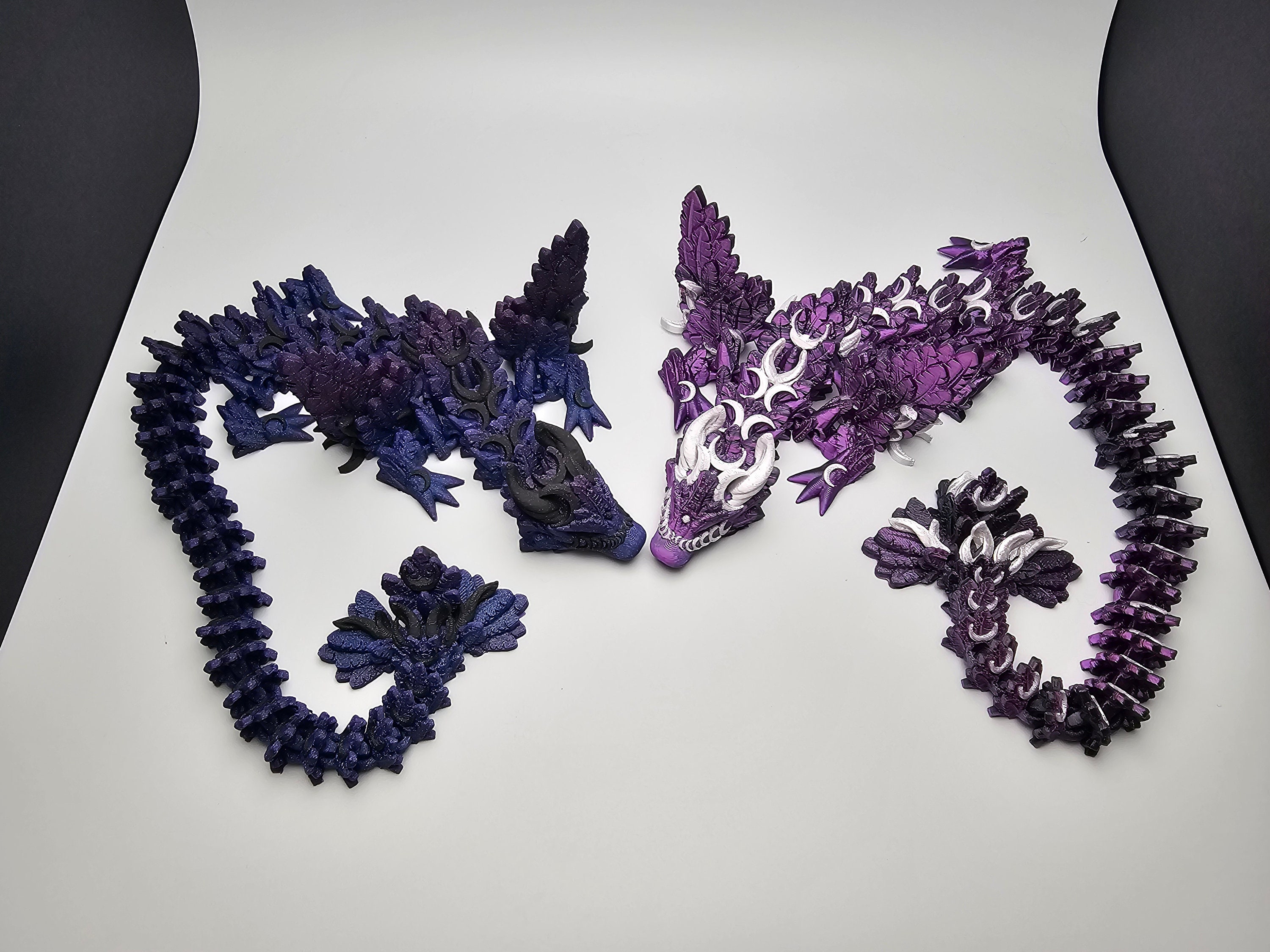 Winged Lunar Style Dragon Custom Color Gradients, Dragon Decoration 3D ...