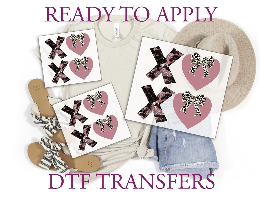 XO XO Cow Print Valentine DTF Decal Transfer - Ready to Press ...