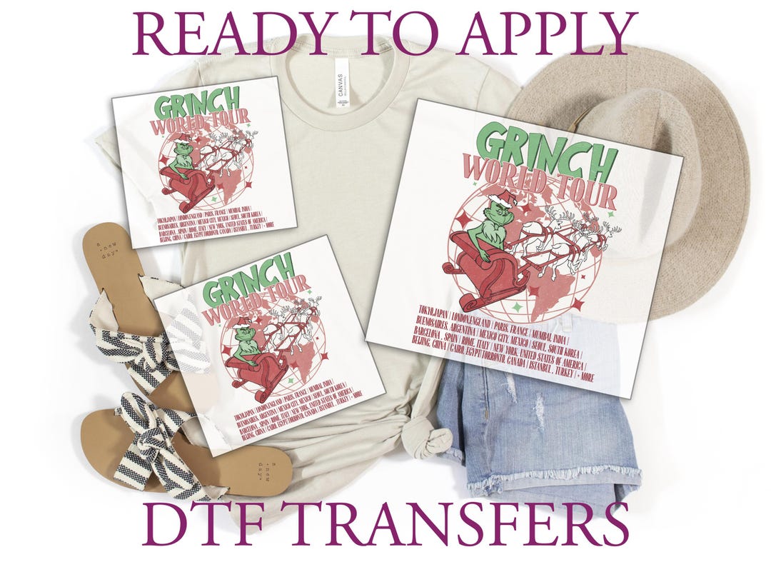 Grinch World Tour DTF Decal Transfer - Ready to Press - Transfers for ...