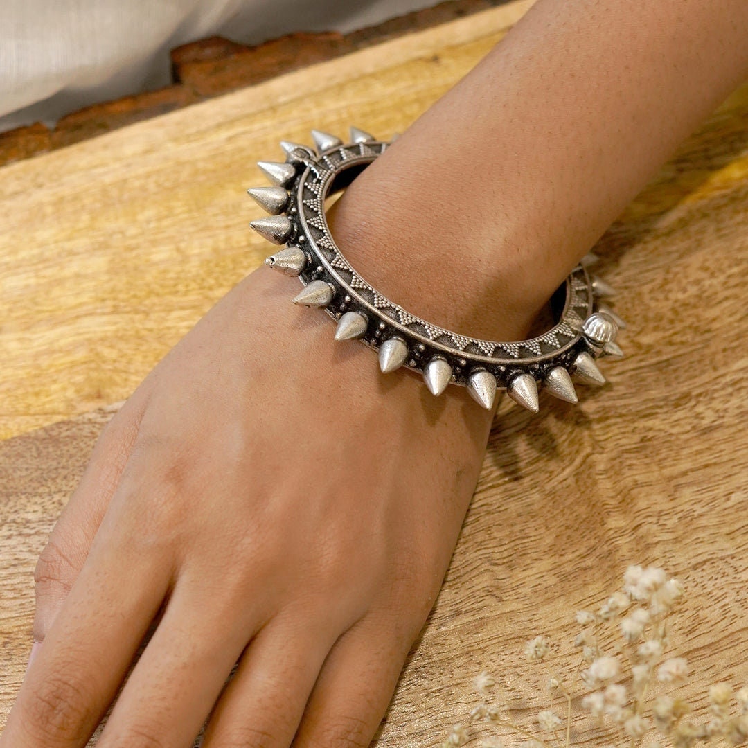 Bangle Set, Ghungroo Indian Jewelry, Oxidised German Silver Bangle Set, Silver Oxidised Bangles ...