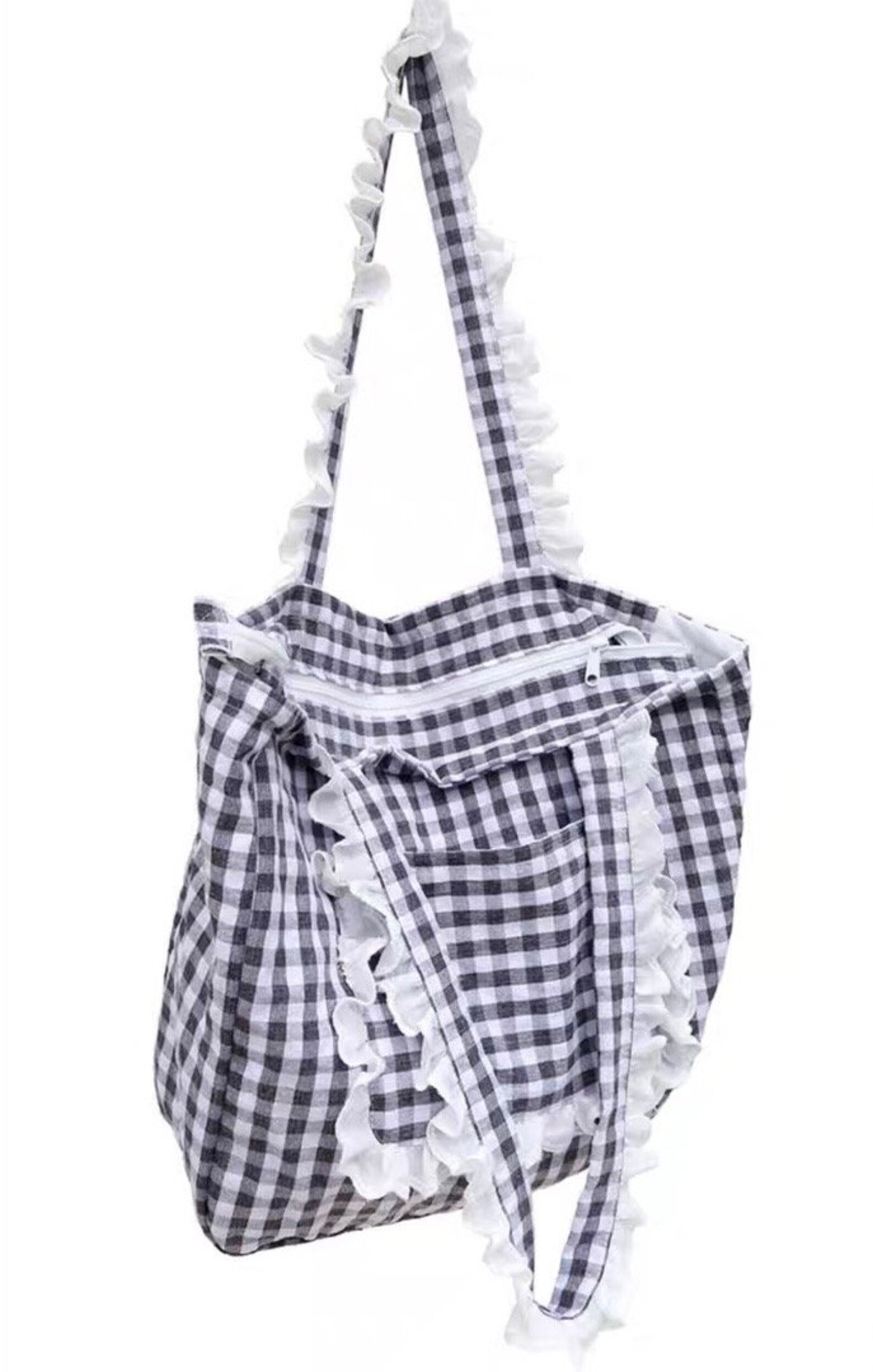 Gingham Shoulder Bag With Bow & Ribbon Decor Bow Bag - Etsy