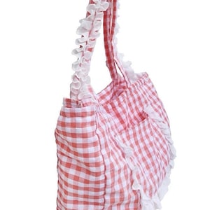 Gingham Shoulder Bag With Bow & Ribbon Decor Bow Bag - Etsy