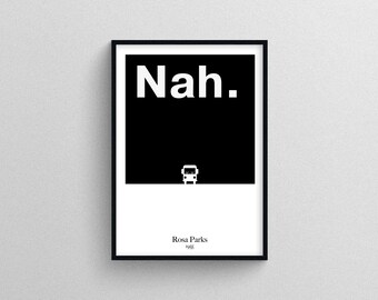 Nah INSTANT DOWNLOAD Typography Poster Printable Minimalist - Etsy