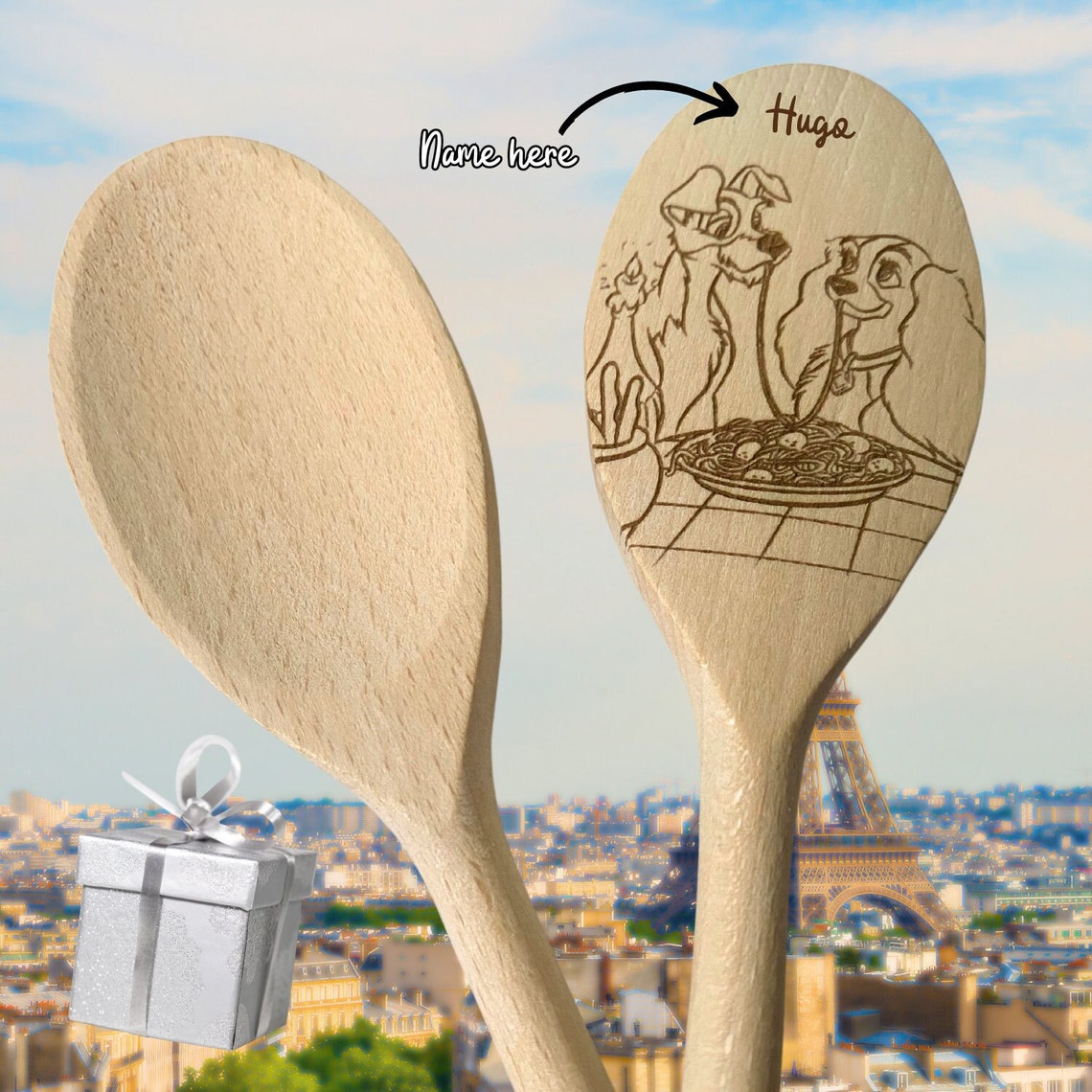 Disney Lady and the Tramp Wooden Kitchen Spoon Personalized - Etsy
