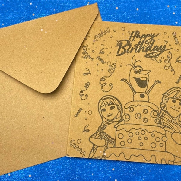 Happy Birthday Frozen Card - Etsy